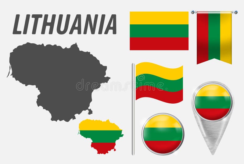 Map Lithuania Objects Stock Illustrations – 539 Map Lithuania Objects ...