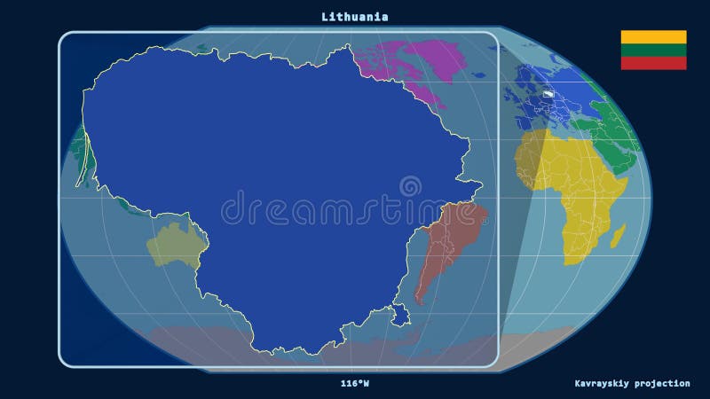 Lithuania - Continents. Kavrayskiy, Left Stock Illustration ...
