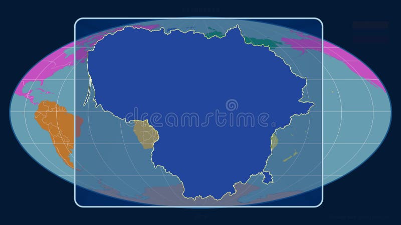 Lithuania - Continents. Mollweide, Centered Stock Illustration ...