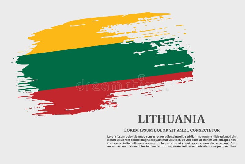 Lithuania Flag Grunge Brush and Poster, Vector Stock Vector ...