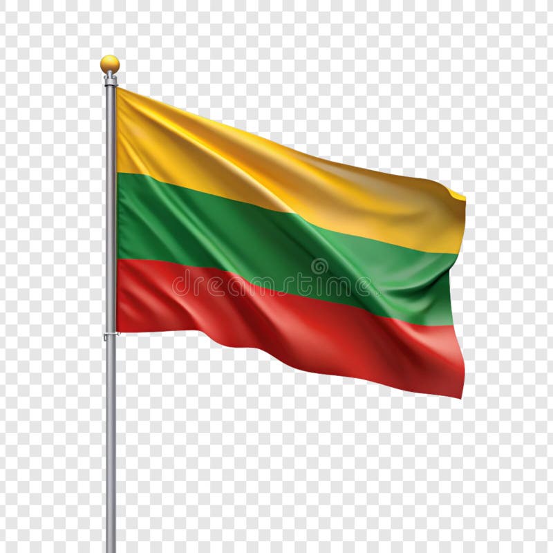 Lithuania Flag Transparent Background Stock Illustration - Illustration ...