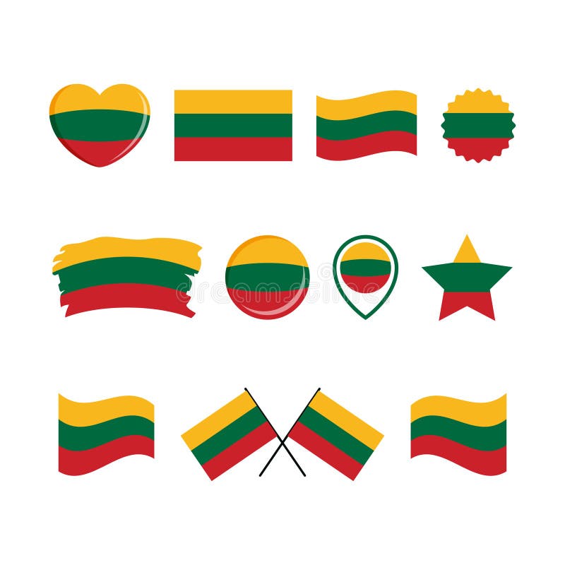 Lithuania Flag Icon Set Vector Isolated on a White Background Stock ...