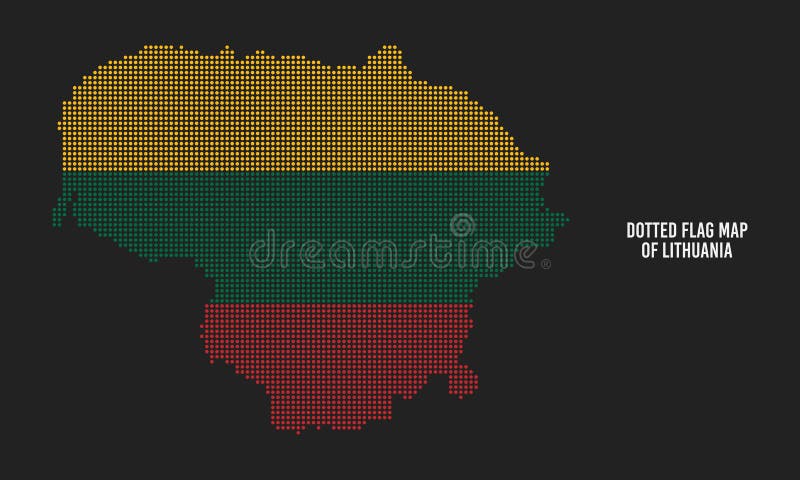 Lithuania Flag Map with Halftone Dotted Style Stock Vector ...