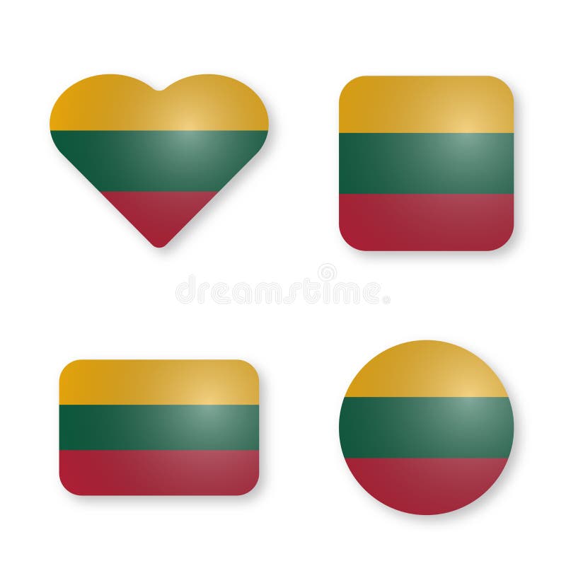 Lithuania Flag Sticker Set, Vector Illustration Stock Vector ...