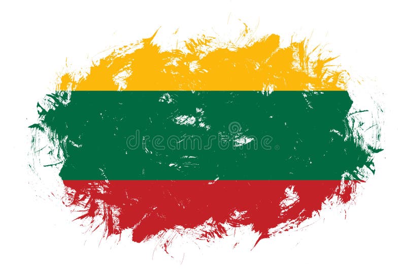 Lithuania Flag on Abstract Stroke Brush Background Stock Illustration ...