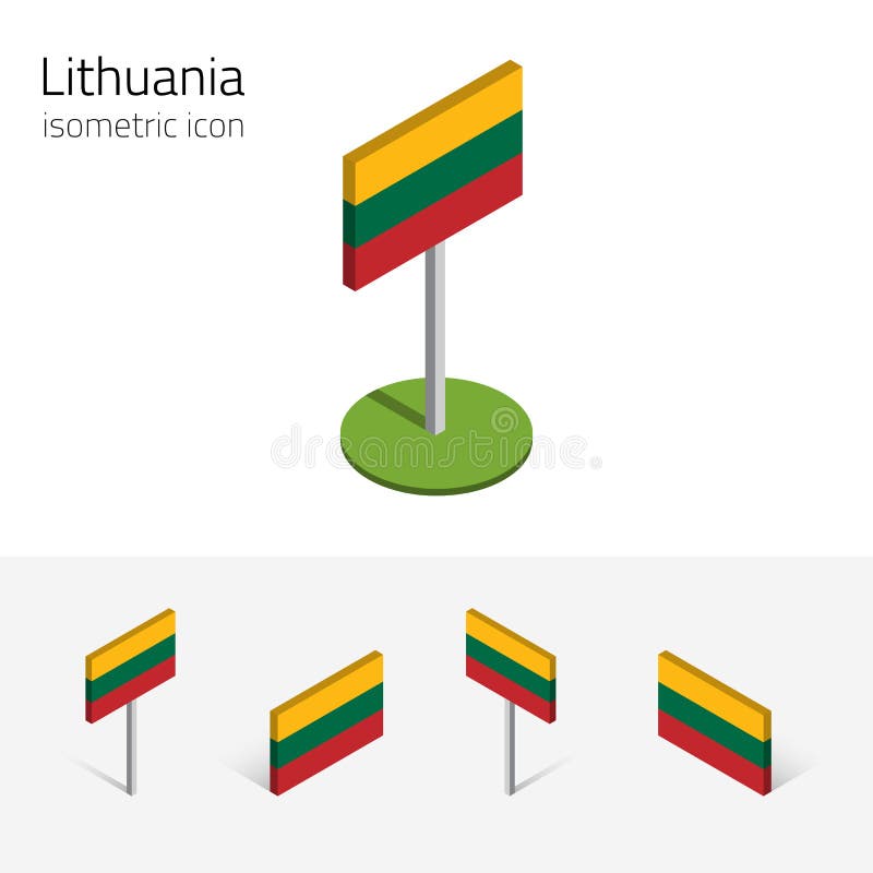 Lithuania Flag, Vector Set of 3D Isometric Icons Stock Vector ...