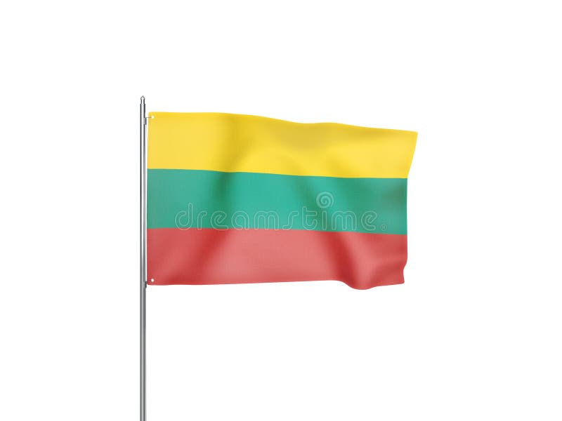 Map of Lithuania with flag stock vector. Illustration of land - 3580174