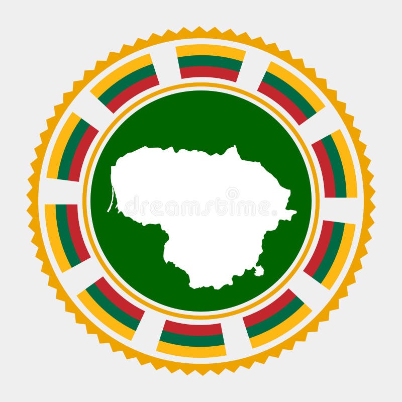 Lithuania flat stamp. stock vector. Illustration of icon - 150280700