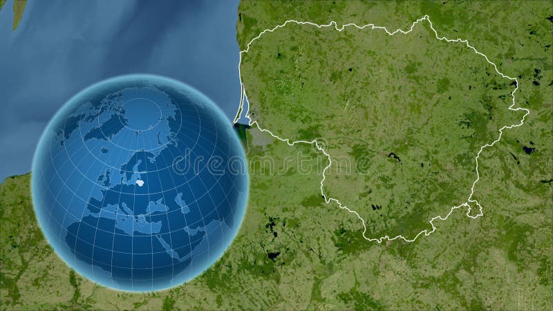 Lithuania and Globe. Satellite Stock Video - Video of aerial, geography ...