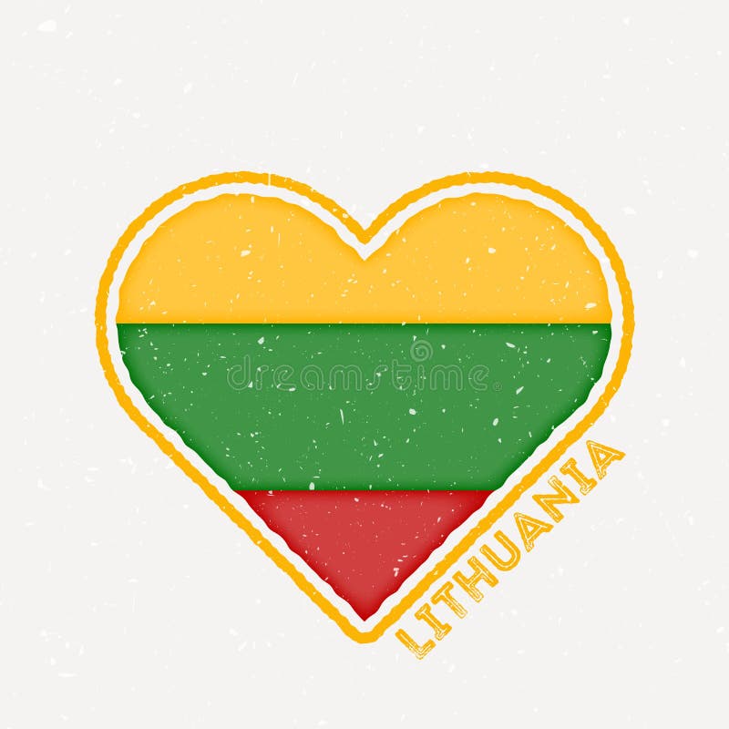 Lithuania Heart Flag Badge. Stock Vector - Illustration of lith ...