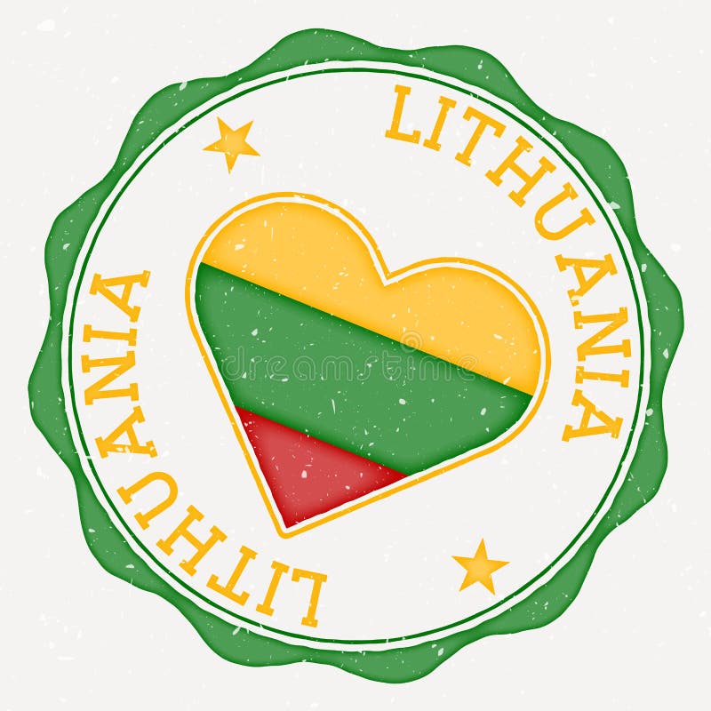 Lithuania heart flag logo. stock vector. Illustration of postal - 268055944