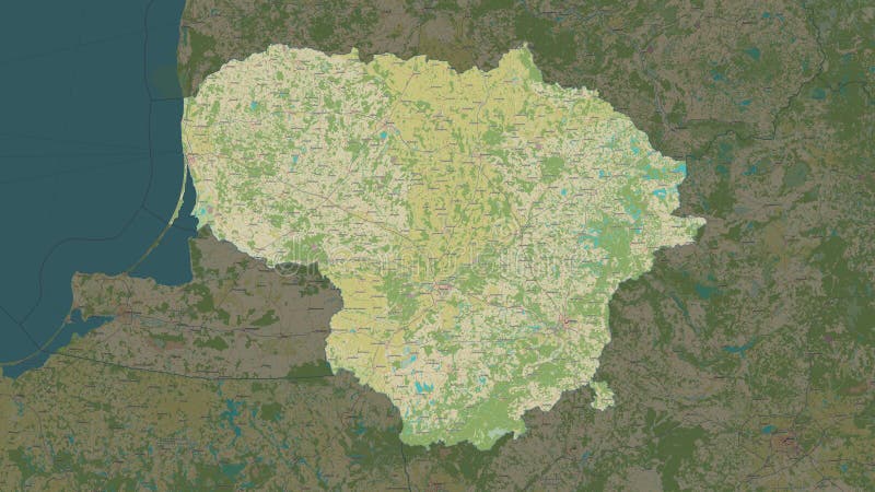 Lithuania Highlighted. Topo Humanitarian Stock Illustration ...
