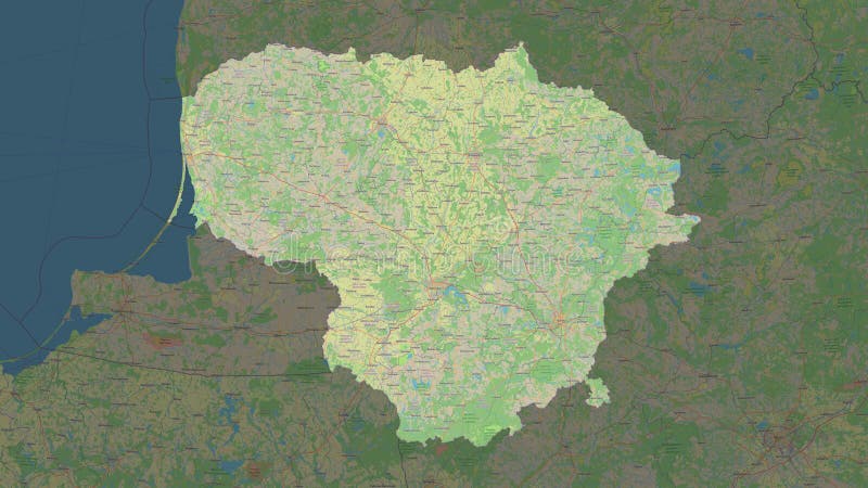 Lithuania Highlighted. Topo Standard Stock Illustration - Illustration ...