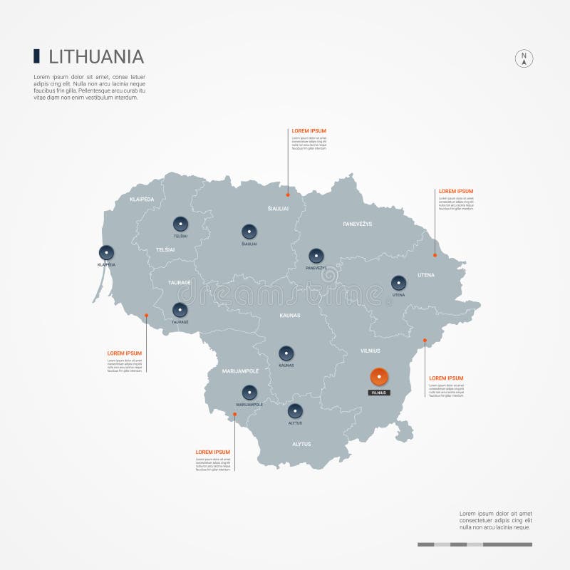 Lithuania Infographic Map Vector Illustration. Stock Vector ...