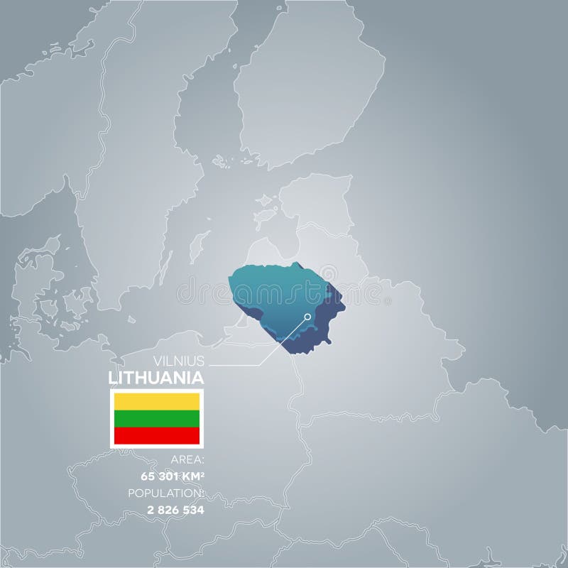Lithuania information map. stock vector. Illustration of population ...