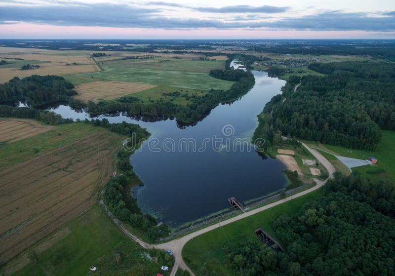 Lithuania Landscape and Nature with Cloudy Sky. Sightseeing Object in ...