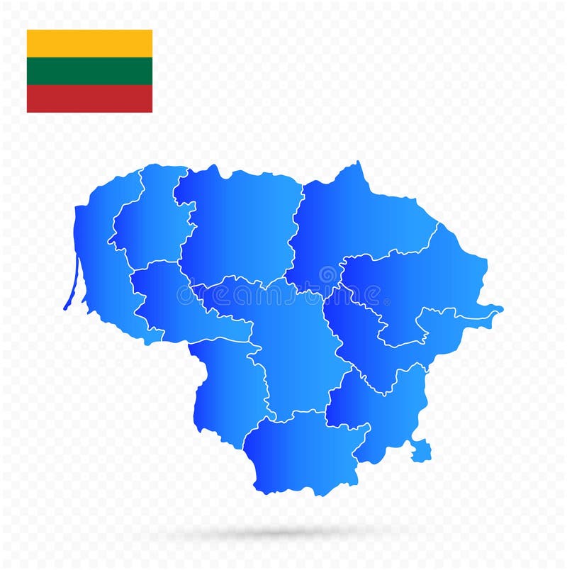 3D Map of Lithuania on White and Flat Icons Stock Vector - Illustration ...