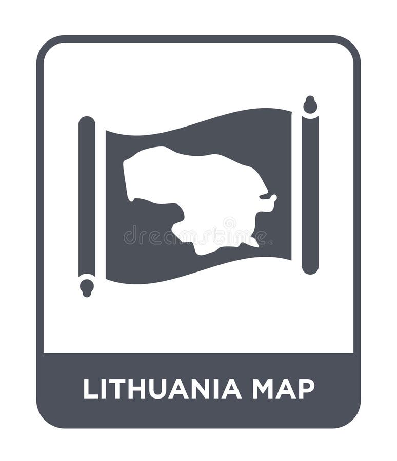Lithuania Map Icon in Trendy Design Style. Lithuania Map Icon Isolated ...