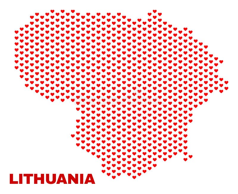 Lithuania Map - Mosaic of Heart Hearts Stock Vector - Illustration of ...