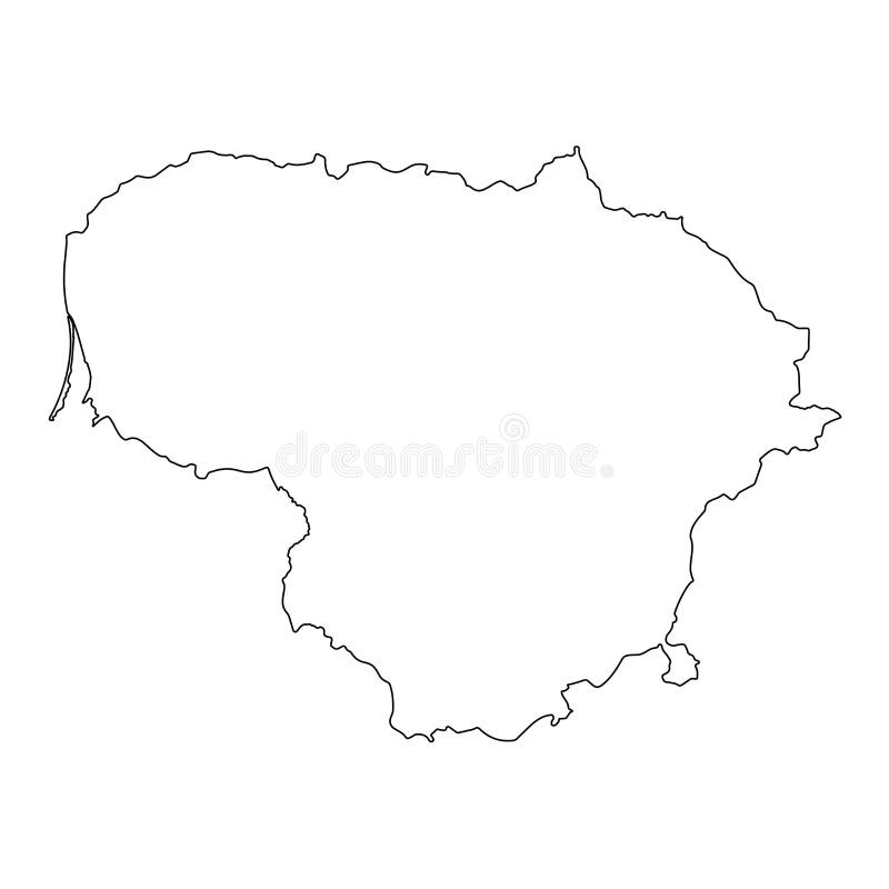 Lithuania Map Outline, Detailed Vector Illustration Stock Vector ...