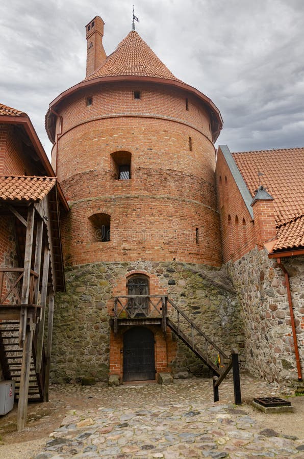 Lithuania Medieval Castle Trakai in Cloudy Weather with Clouds Stock ...