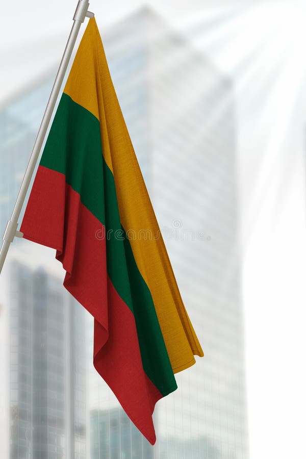 Lithuania National Flag. Render 3D Stock Image - Image of economy ...
