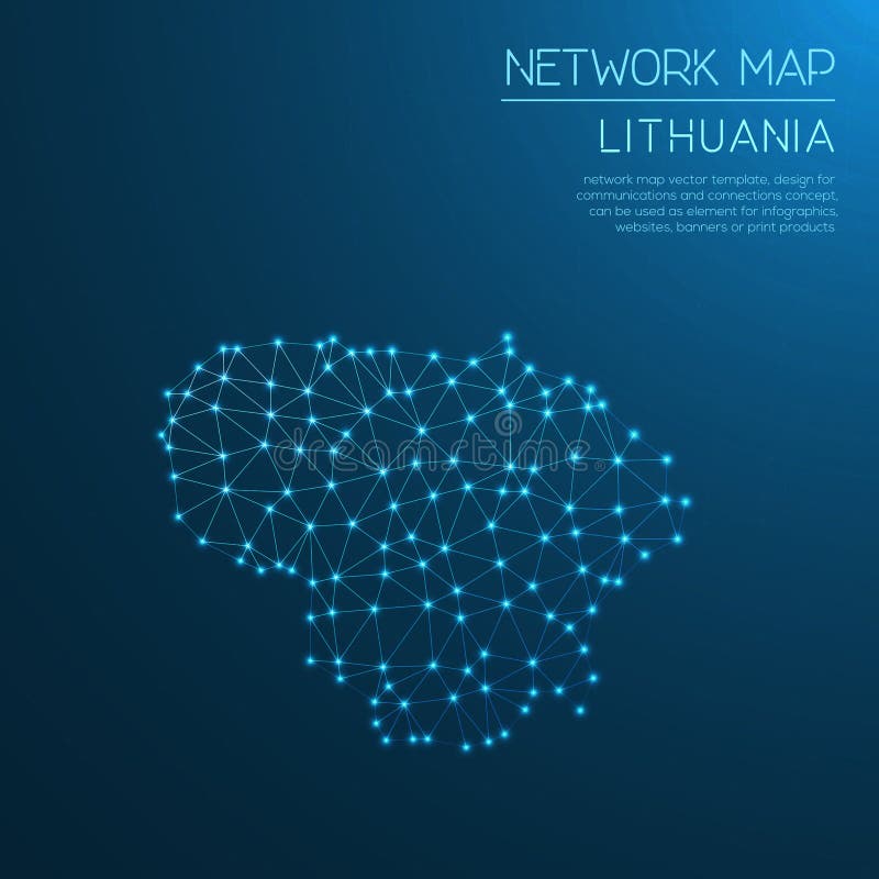 Lithuania network map. stock vector. Illustration of line - 90762538
