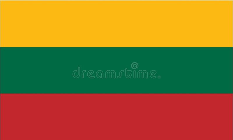 Lithuania Official Flag Vector with Standard Size and Proportion. Stock ...