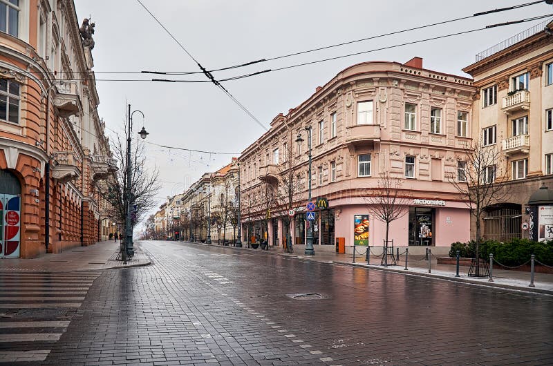 Lithuania. the Old Streets of Vilnius. New Year in Vilnius. December 31 ...