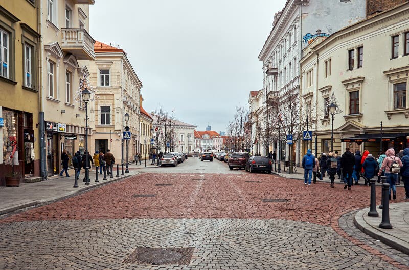 Lithuania. the Old Streets of Vilnius. New Year in Vilnius. January 3 ...