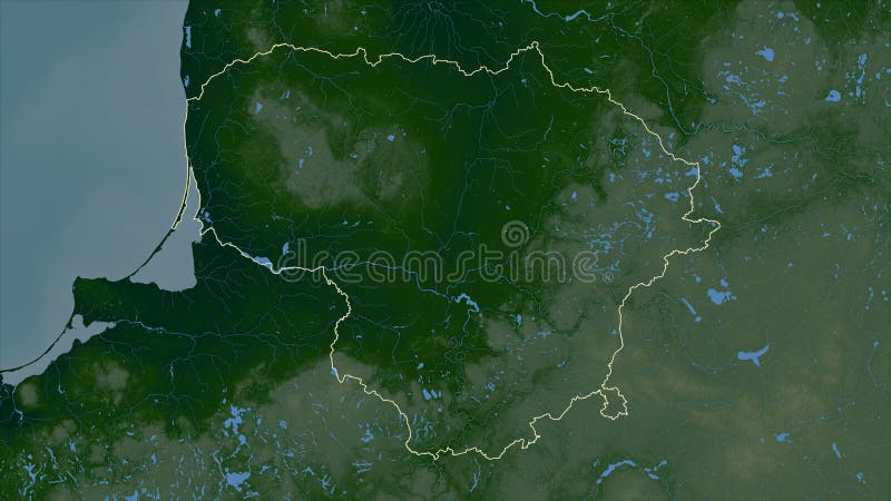 Lithuania Outlined. Physical Stock Illustration - Illustration of zoom ...