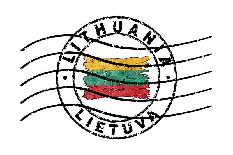 Lithuania Passport Stamp Flag Travel Document Stock Illustration ...