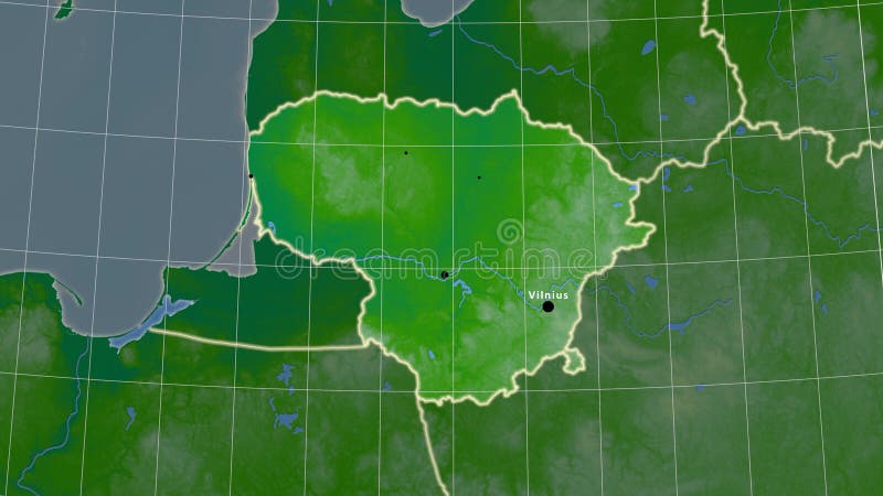 Lithuania - Physical. Composition, Borders Stock Illustration ...