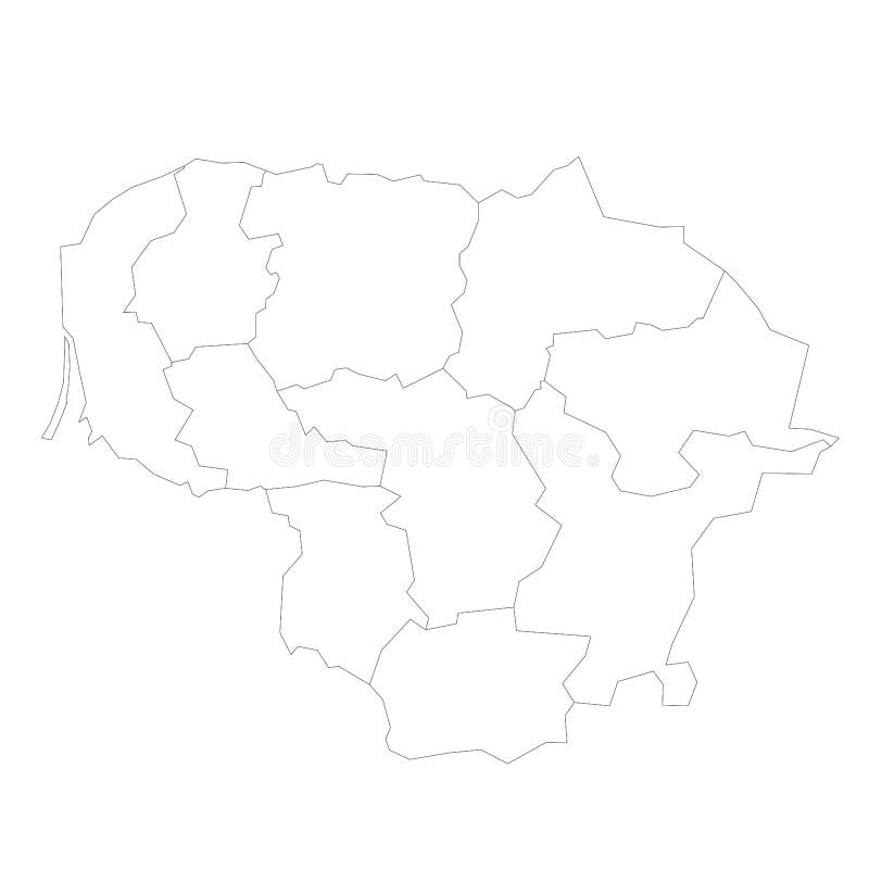 Lithuania Political Map of Administrative Divisions Stock Illustration ...