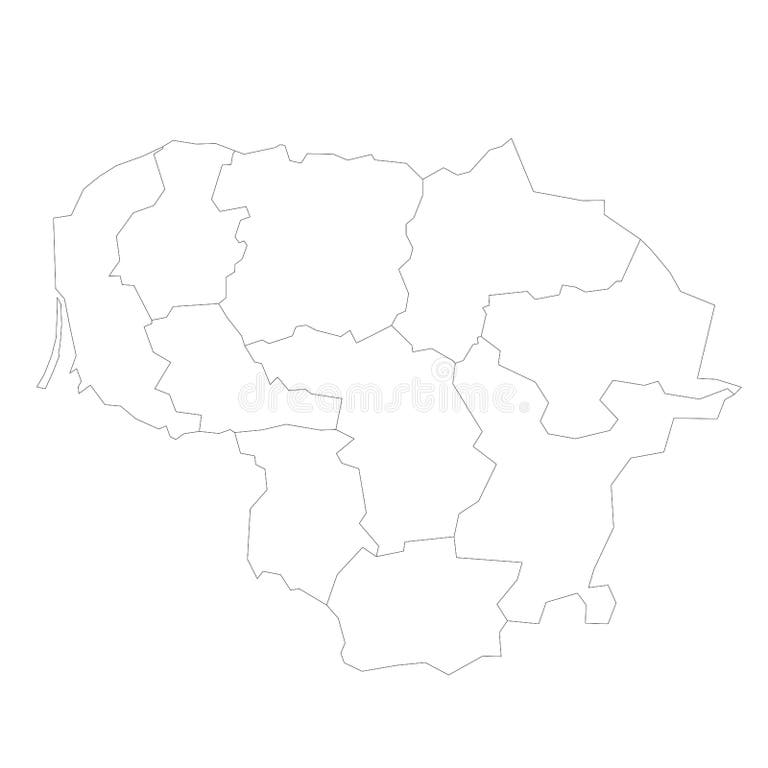 Lithuania Political Map of Administrative Divisions Stock Illustration ...