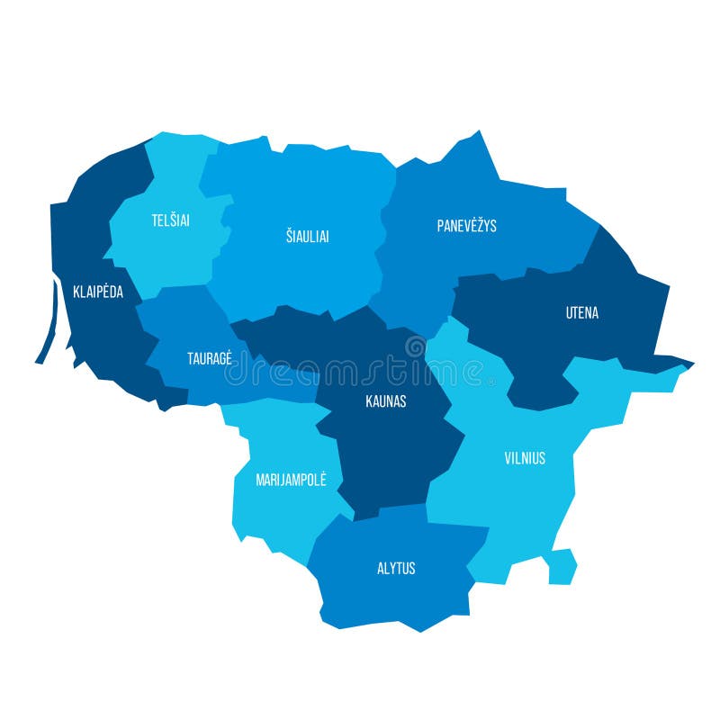 Lithuania Political Map of Administrative Divisions Stock Illustration ...