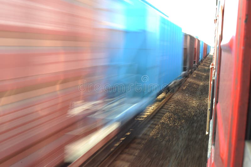 Lithuania Railway Network and Track. Going on Fast Train. Leaving ...