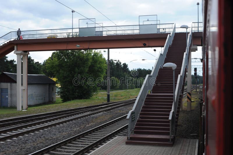 Lithuania Railway Network and Track. Going on Fast Train. Railway ...