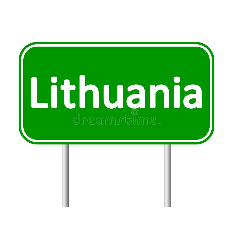 Lithuania Map on Road Sign. Stock Vector - Illustration of poster ...