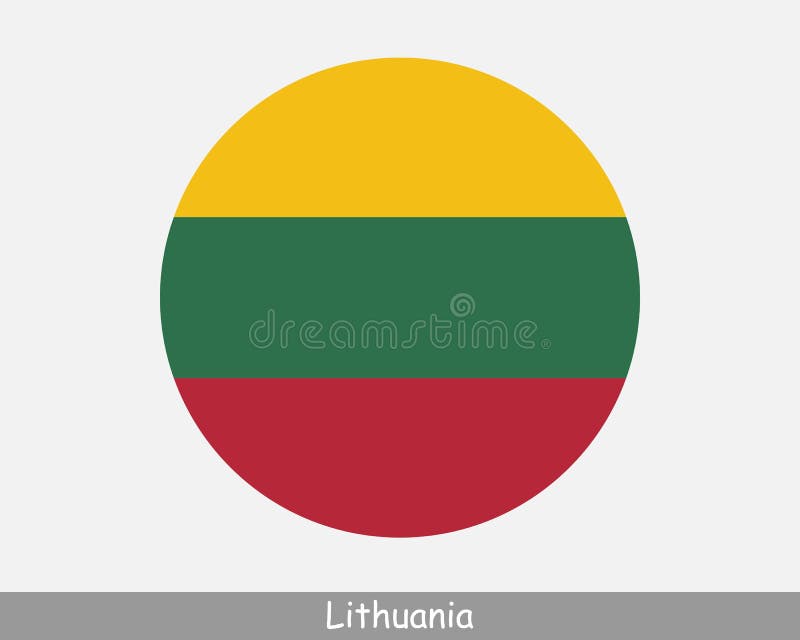 Lithuania Round Circle Flag. Lithuanian Circular Button Banner Icon ...