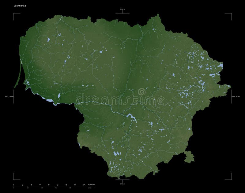 Lithuania Shape on Black. Pale Stock Illustration - Illustration of ...