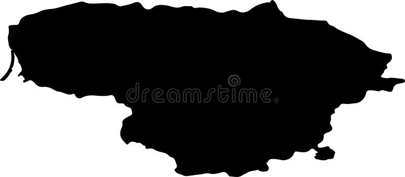 Lithuania Silhouette Map with Transparent Background Stock Vector ...