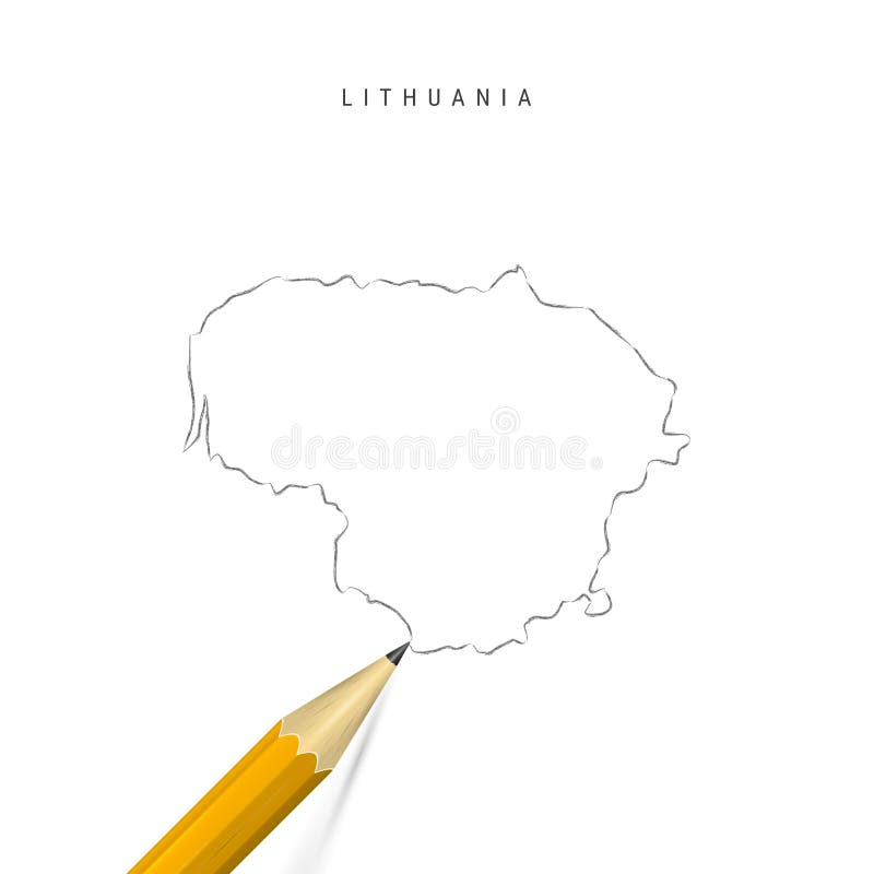 Lithuania Freehand Sketch Outline Vector Map Isolated on White ...