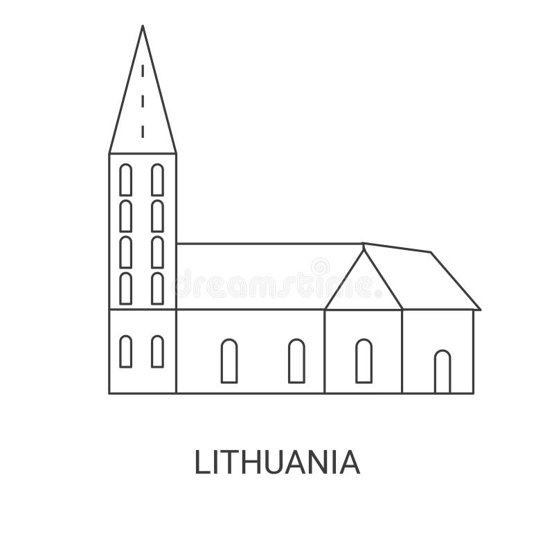 Lithuania Travel Landmark Vector Illustration Stock Vector ...