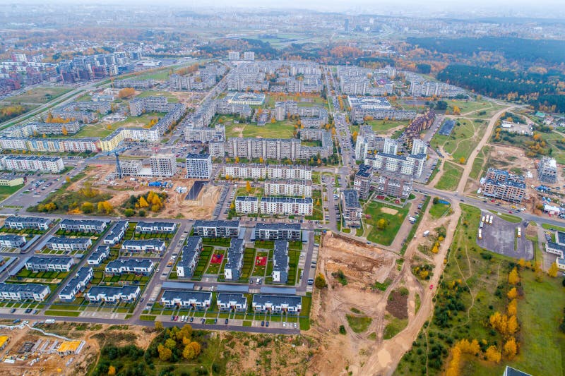 Pilaite, Vilnius, Old Houses In Fall Stock Image - Image of closeup ...