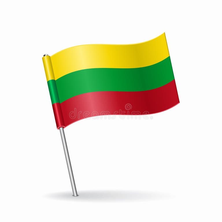 Lithuanian Flag Map Pointer Layout. Vector Illustration. Stock Vector ...