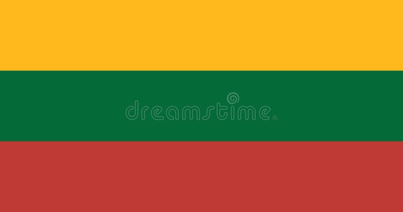 Lithuanian Flag with Original RGB Color Vector Illustration Stock ...