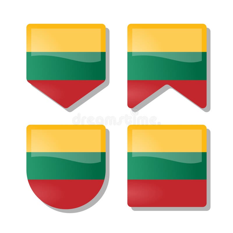 Lithuanian Flag in Various Shapes. Editable and Scalable Vector EPS ...