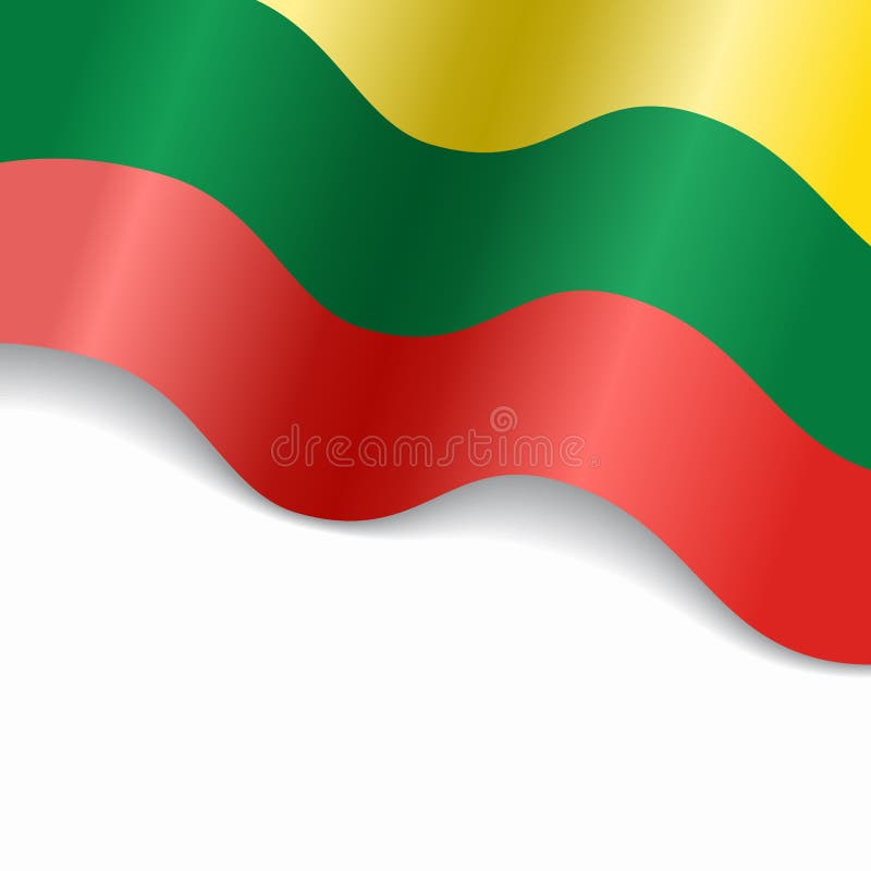 Lithuanian Flag Wavy Abstract Background. Vector Illustration. Stock ...