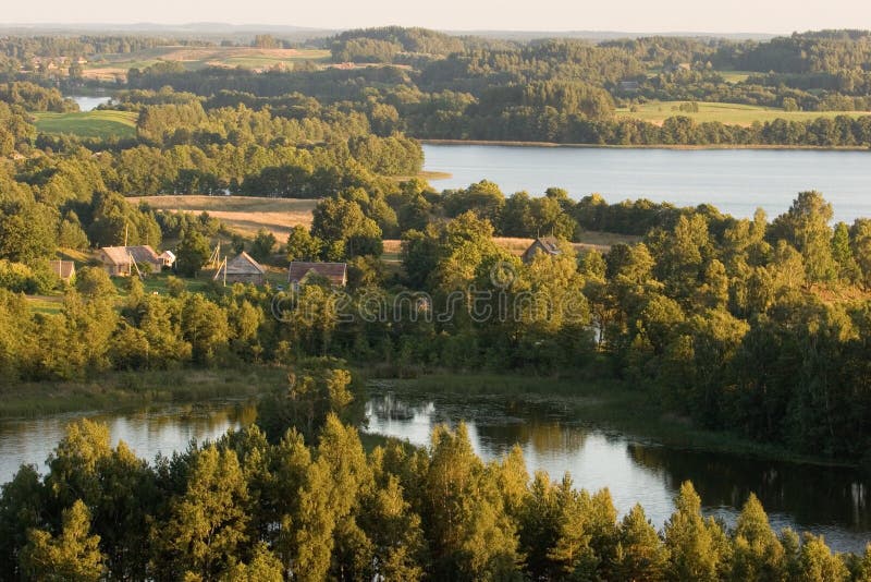 Lithuanian landscape stock image. Image of village, steading - 12157921